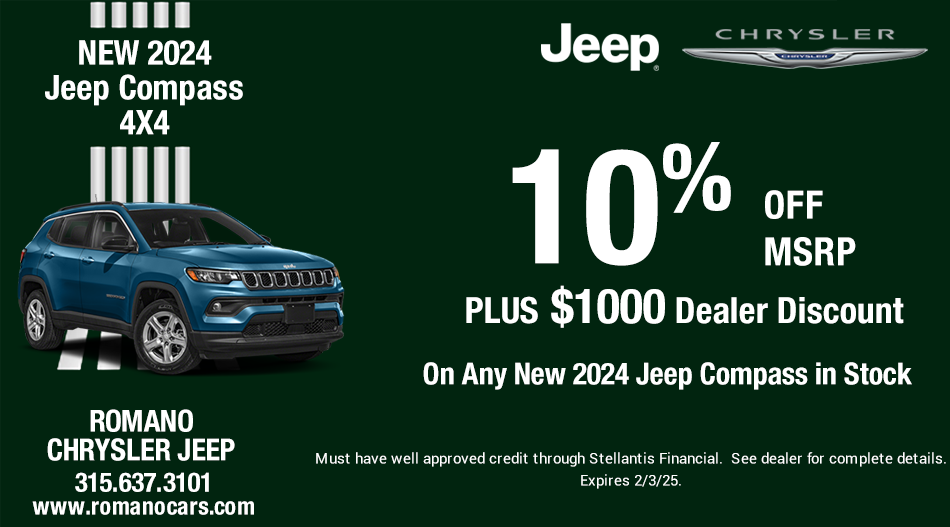 New 2024 Jeep Compass 4X4 | Romano Auto Dealerships Specials ...
