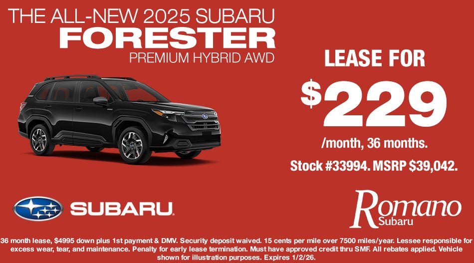 New 2025 Subaru Forester Premium Hybrid AWD | Romano Auto Dealerships ...